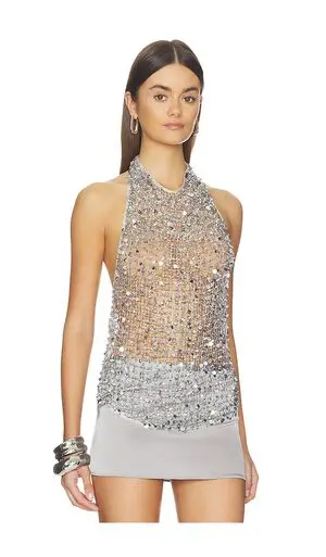 Lapointe Sequin Halter Neck Top