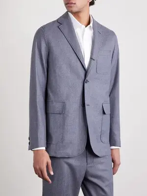BEAMS Wool-blend Flannel Blazer - Gray