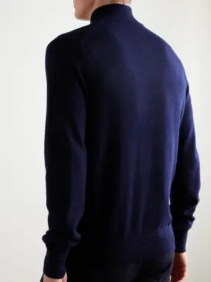 Mr P. James Cashmere Half-zip Sweater - Blue