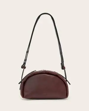 ALLSAINTS Rosalie Arc Leather Crossbody Bag - Red