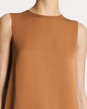 Theory Silk Georgette Shell Top - Brown