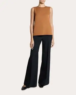 Theory Silk Georgette Shell Top - Brown