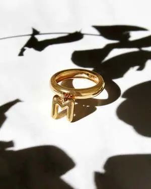 ELIZABETH MOORE 14k Puffy Initial Ring