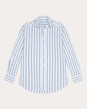 WITH NOTHING UNDERNEATH Boyfriend Stripe Organic Poplin Shirt