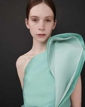 BYVARGA Gigi Satin Asymmetric Twist Top