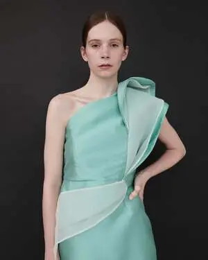 BYVARGA Gigi Satin Asymmetric Twist Top