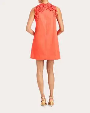 Mestiza New York Juniper Floral Appliqué Cotton Sateen Shift Dress