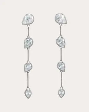 Completedworks Cubic Zirconia Pear Drop Earrings - Silver