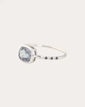 YI COLLECTION Spinel & Black Diamond Petite Circle Ring