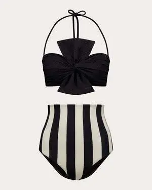 GIRLSMUSTHAVE Laila Bow Bandeau Bikini Top - Black