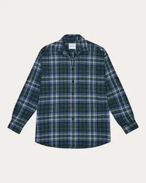 WITH NOTHING UNDERNEATH The Oversized Brushed Plaid Cotton Shirt - Multicolor