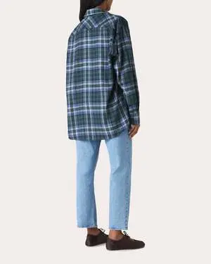 WITH NOTHING UNDERNEATH The Oversized Brushed Plaid Cotton Shirt - Multicolor