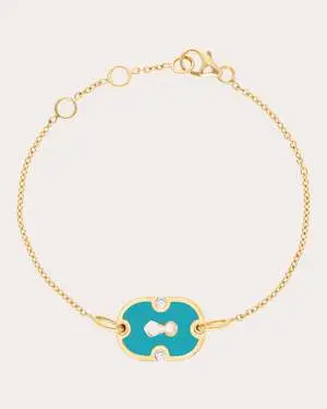ROUVENAT 18k Gold Unlock Charm Bracelet - Blue
