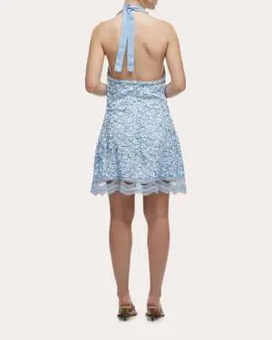 Waimari Floral Sequin Halter Mini Dress