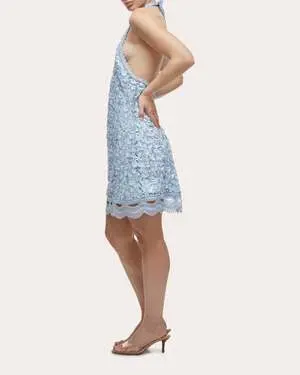 Waimari Floral Sequin Halter Mini Dress
