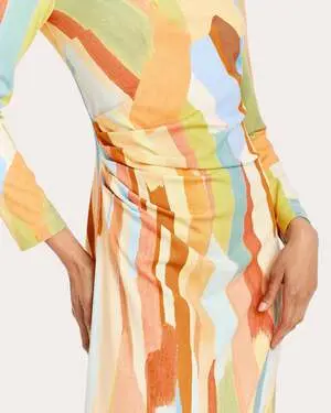 Mestiza New York Gabriella Abstract Crepe Jersey Midi Dress
