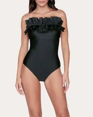 GIRLSMUSTHAVE Angela Ruffle Bustier One-piece Swimsuit