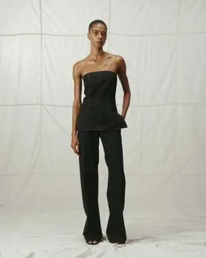 Helmut Lang Minimal Topstitched Bustier Top