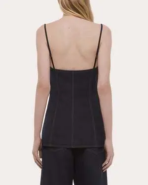 Helmut Lang Minimal Topstitched Bustier Top