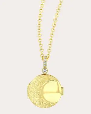 FUTURE FORTUNE Diamond & 18k Lunar Locket Necklace - Yellow