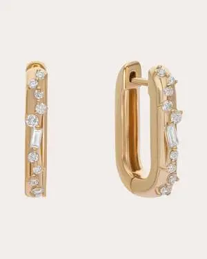 PREETI SANDHU Diamond And 14k Rivulet Reflections Huggie Earrings - Gold