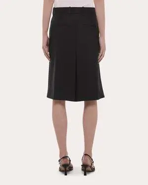 Helmut Lang Wool Gabardine Midi Skirt