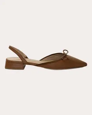 JUWELINA PARIS Yona Leather Slingbacks - Brown