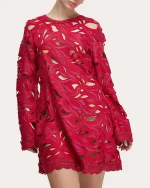 Waimari Solsticio Embroidered Mini Shift Dress
