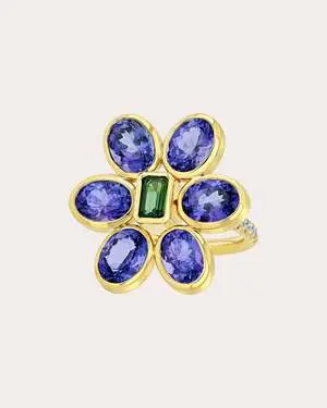 FUTURE FORTUNE Tanzanite & Tourmaline Bloom Iii Ring - Blue