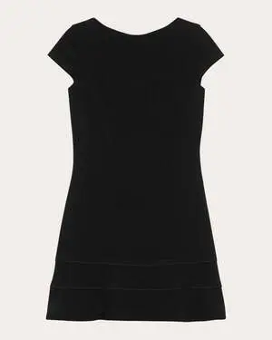 Theory Admiral Crepe Seamed A-line Mini Dress - Black