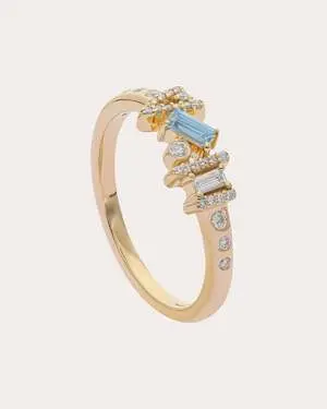 PREETI SANDHU Aquamarine And Diamond 14k Gold Ring - Blue