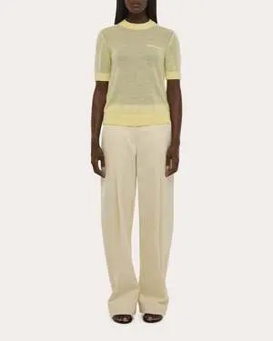 Helmut Lang Sheer Wool Knit Baby T-shirt - Yellow