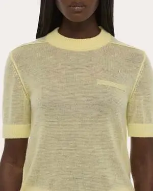 Helmut Lang Sheer Wool Knit Baby T-shirt - Yellow