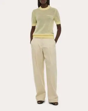 Helmut Lang Sheer Wool Knit Baby T-shirt - Yellow