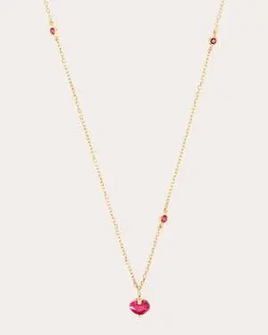 YI COLLECTION Ruby And 18k Gold Heart Pendant Necklace