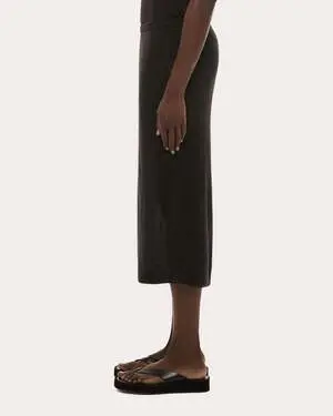 Helmut Lang Sheer Wool Knit Layered Midi Skirt