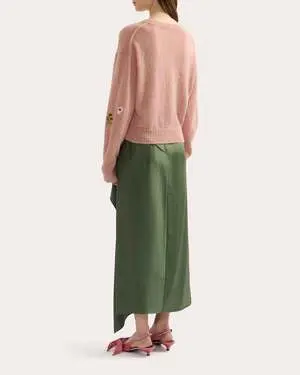 Erdem Embroidered Wool Crewneck Sweater