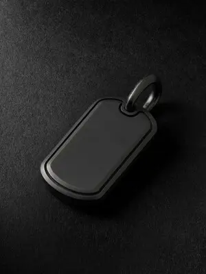 David Yurman Chevron Titanium Diamond Pendant