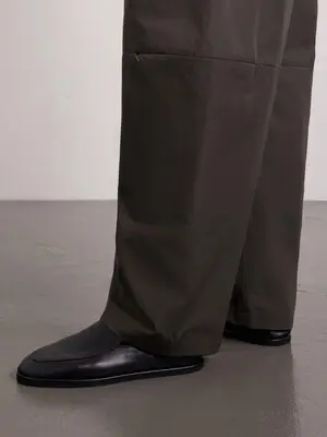 AMOMENTO Barrel-leg Cotton Trousers - Green