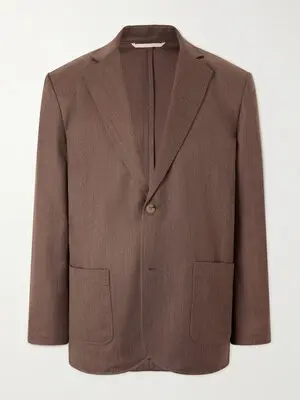 De Bonne Facture Writers Wool And Cotton-blend Suit Jacket - Brown