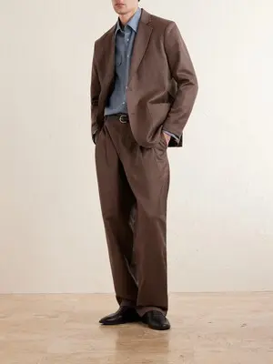 De Bonne Facture Writers Wool And Cotton-blend Suit Jacket - Brown