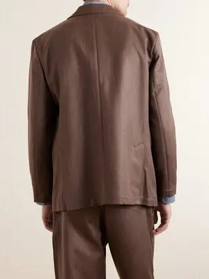 De Bonne Facture Writers Wool And Cotton-blend Suit Jacket - Brown