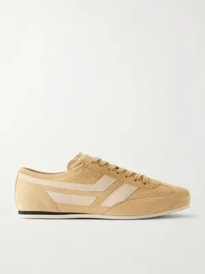 TOM FORD Brook Perforated Suede Sneakers - Neutrals