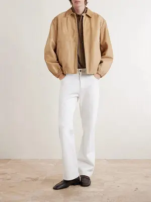 Auralee Panelled Calf Hair Blouson Jacket