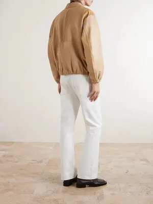 Auralee Panelled Calf Hair Blouson Jacket