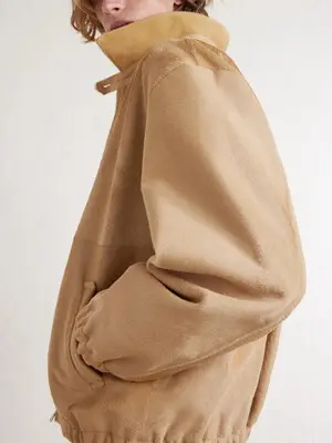 Auralee Panelled Calf Hair Blouson Jacket