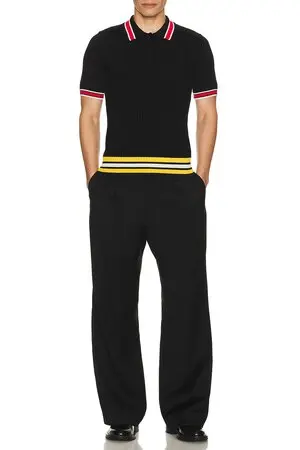 ENTIRE STUDIOS Ribbed Polo In Black