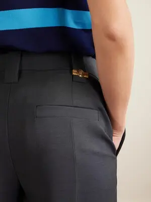 Versace Formal Mohair And Wool-blend Straight-leg Trousers