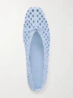 Le Monde Beryl Woven Leather Ballet Flats - Blue