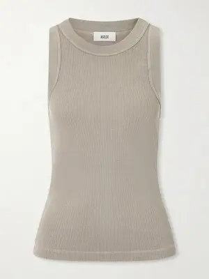 AGOLDE Leigh Ribbed Organic Cotton Tank - Brown